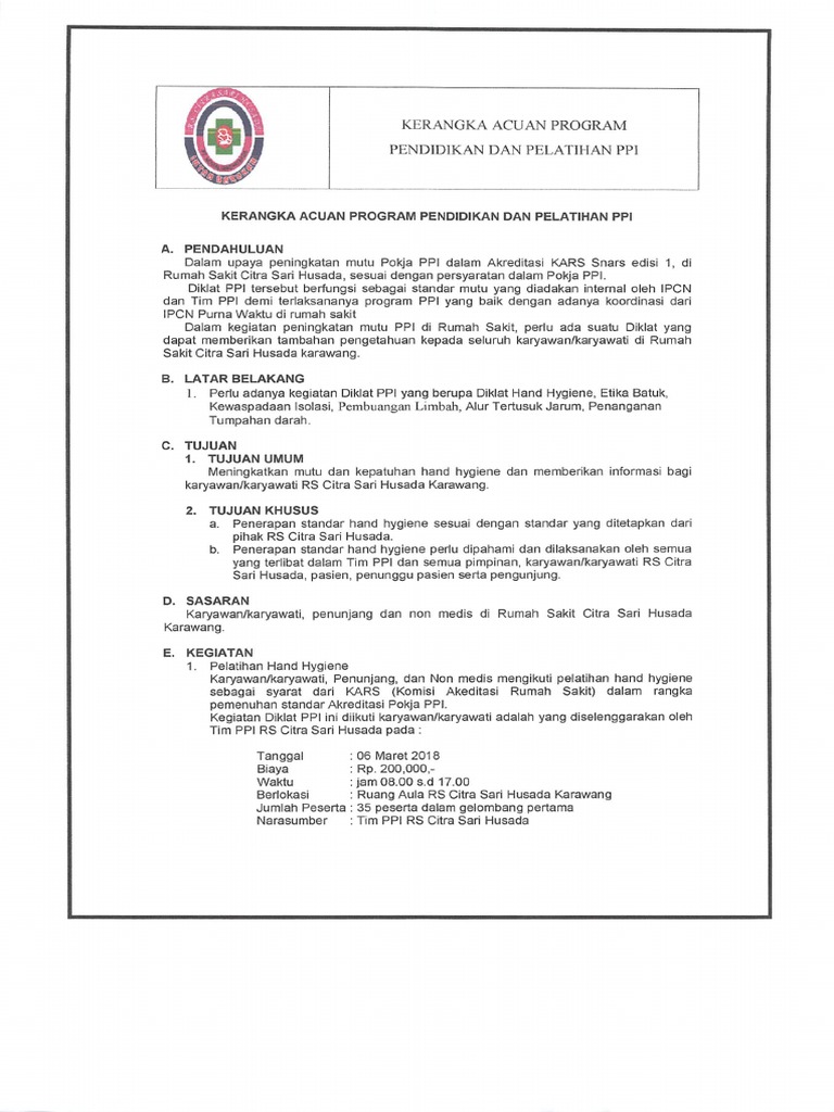 Tor Uman Pelatihan Ppi | PDF