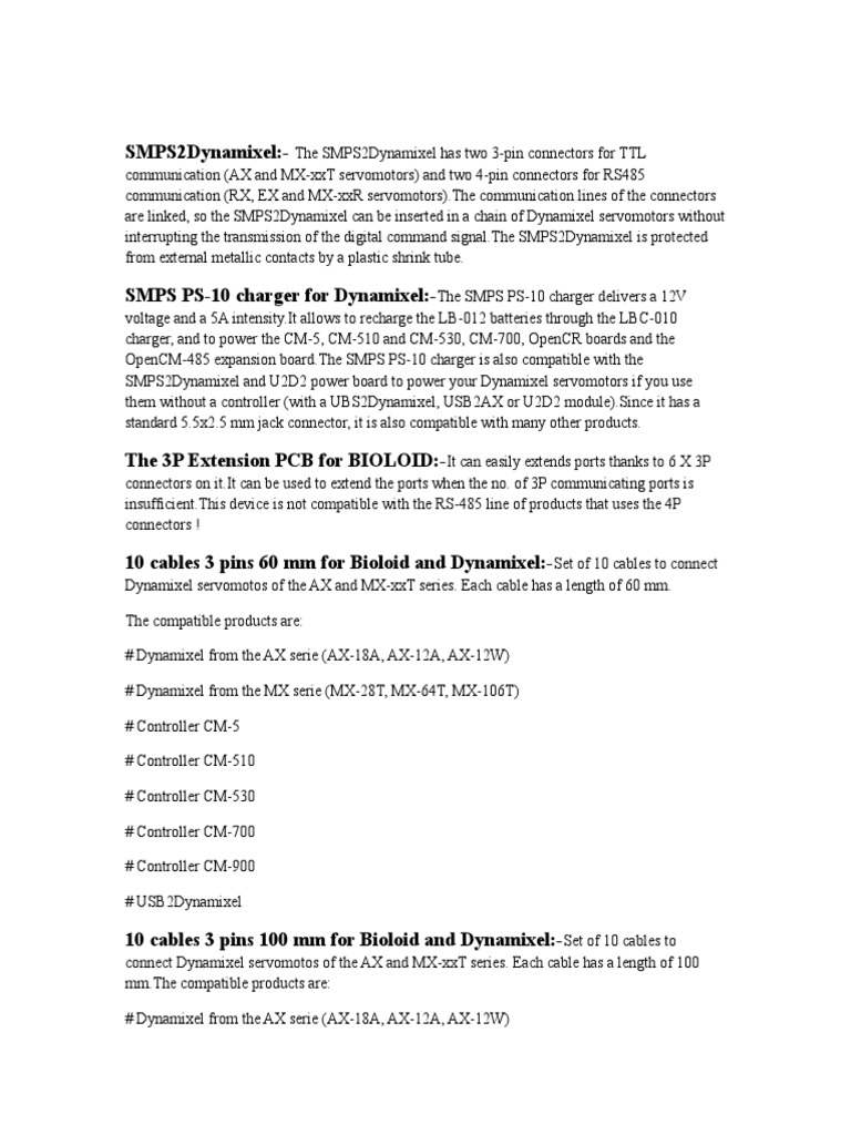 SMPS2 Dynamixel | PDF | Computers