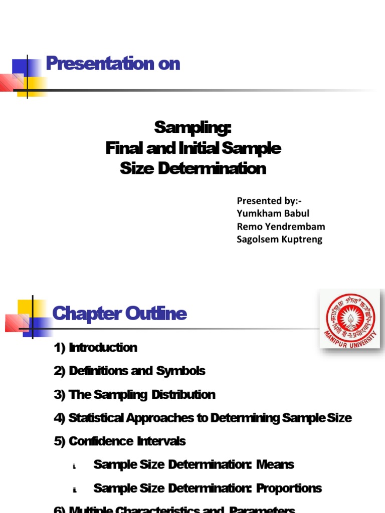 Sampling Size Determination | PDF | Confidence Interval | Sample Size Determination