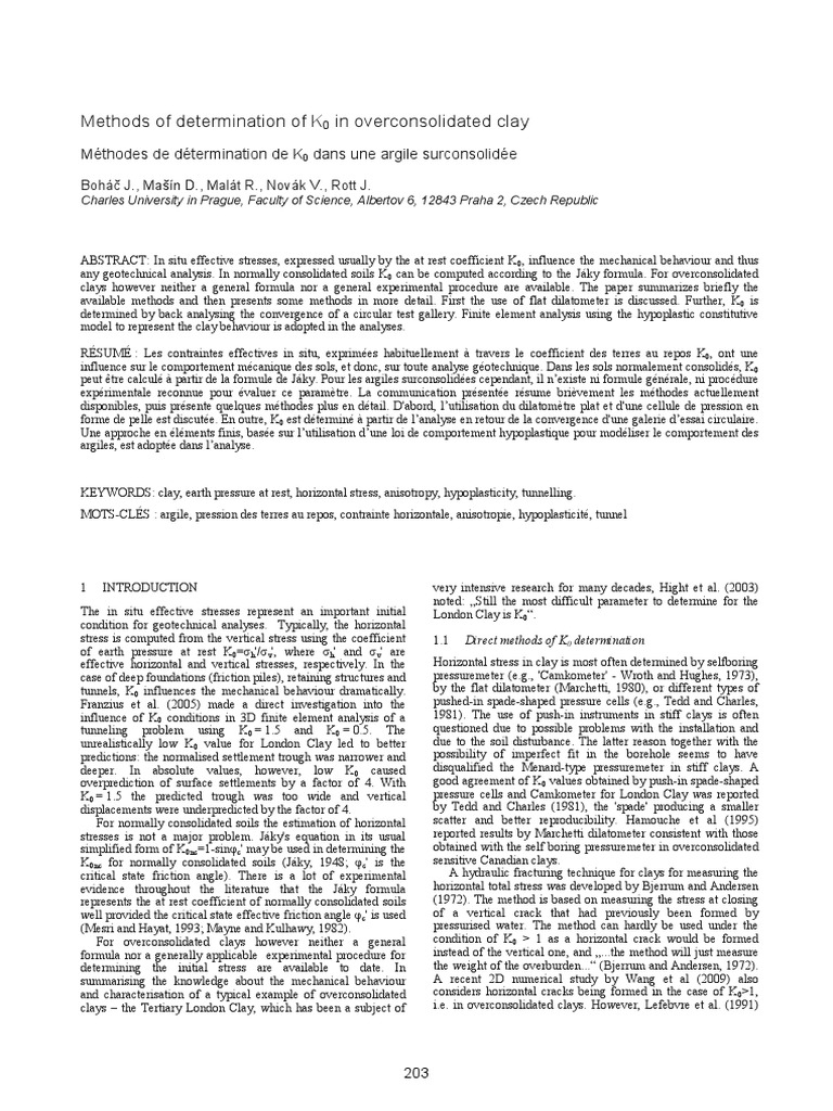 Ko Determination in Overconsolidated Soils | PDF | Infrastructure | Soil