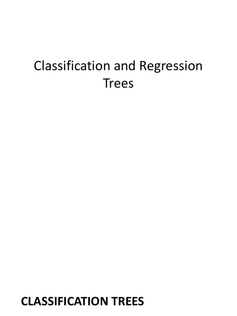 Classification and Regression Trees | PDF | Bootstrapping (Statistics) | Statistical Classification