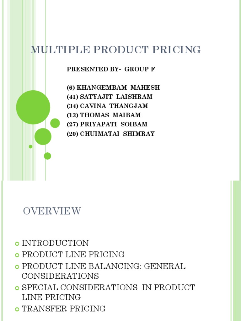 Multiple Product Pricing Strategies | PDF | Pricing | Prices