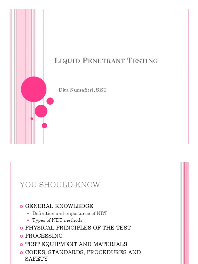 Liquid Penetrant Testing Module | PDF | Nondestructive Testing ...