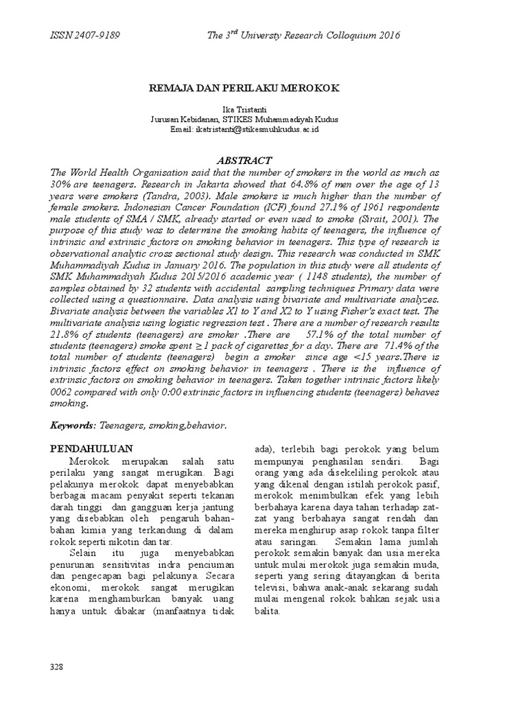 Jurnal Rokok | PDF | Data Analysis | Research Methods