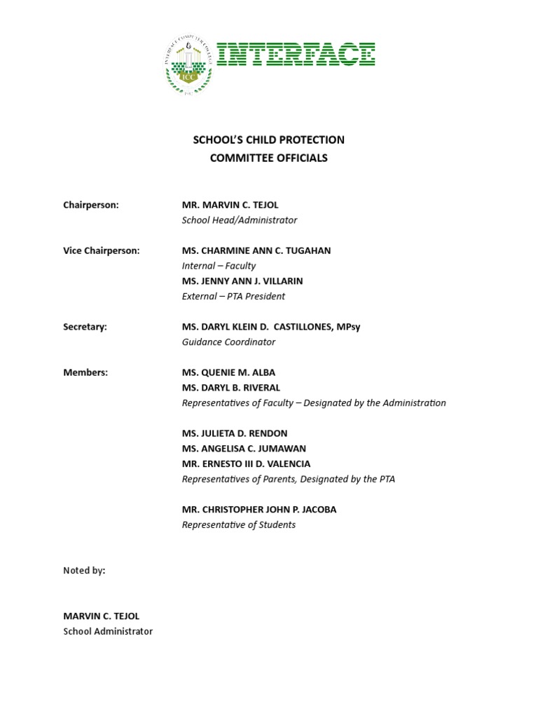 Schools Child Protection Committee | PDF