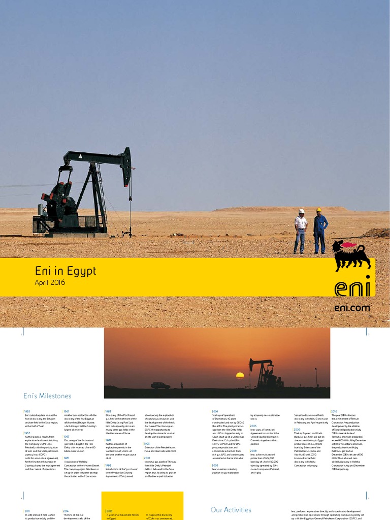 Eni in Egypt | PDF | Natural Gas | Egypt