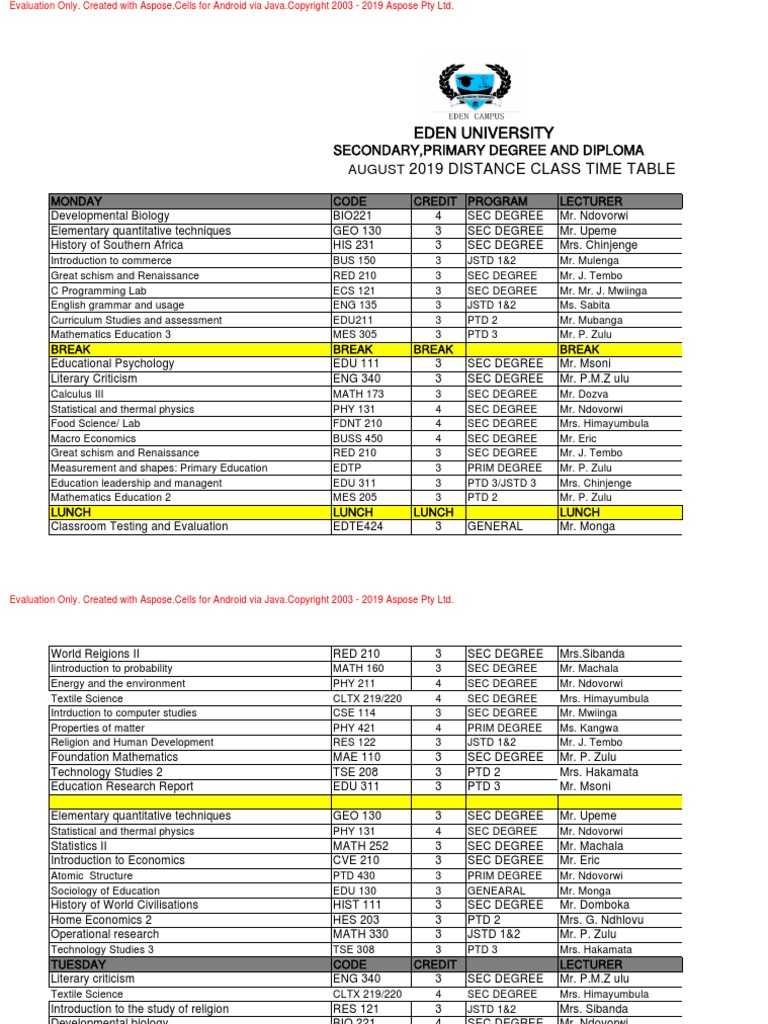 Time Table PDF | PDF | Teaching Mathematics | Science