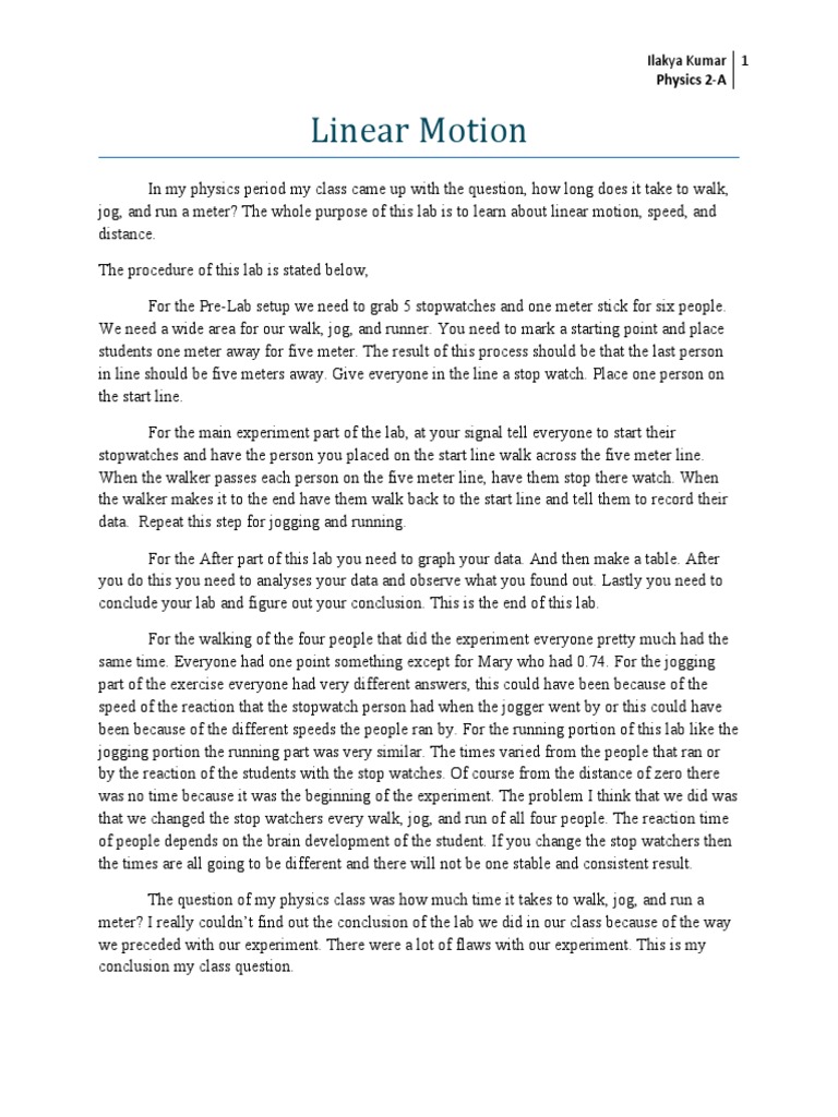 Linear Motion | PDF