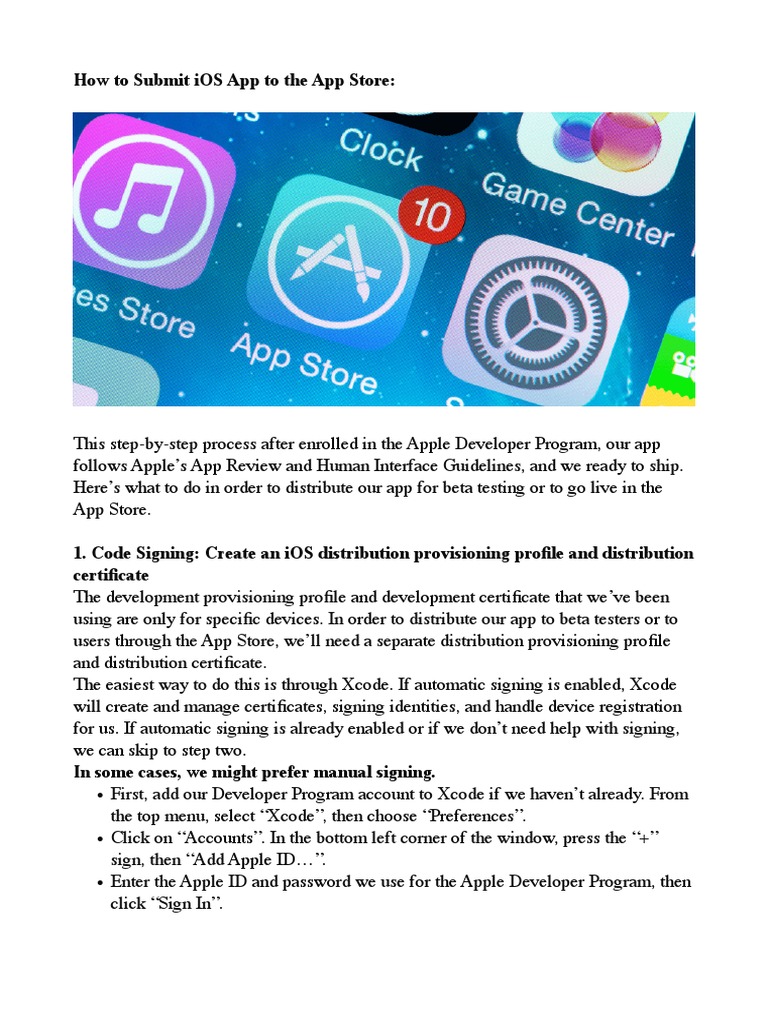 How To Submit iOS App To The App Store | PDF | App Store (I Os) | Ios
