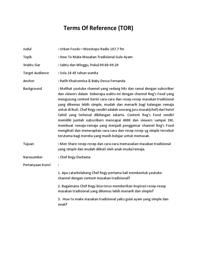 Contoh Format Dan Naskah Radio | PDF