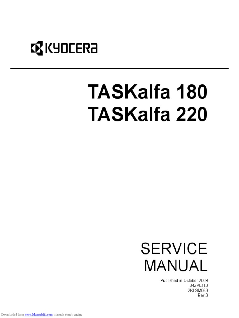 Taskalfa 180 Taskalfa 220: Service Manual | PDF | Electrical Connector ...
