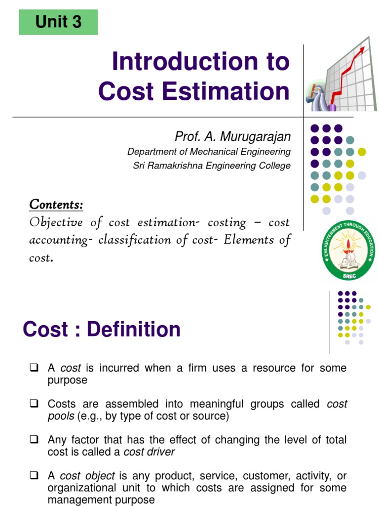 Introduction To Cost Estimation: Unit 3 | PDF | Cost Accounting | Cost