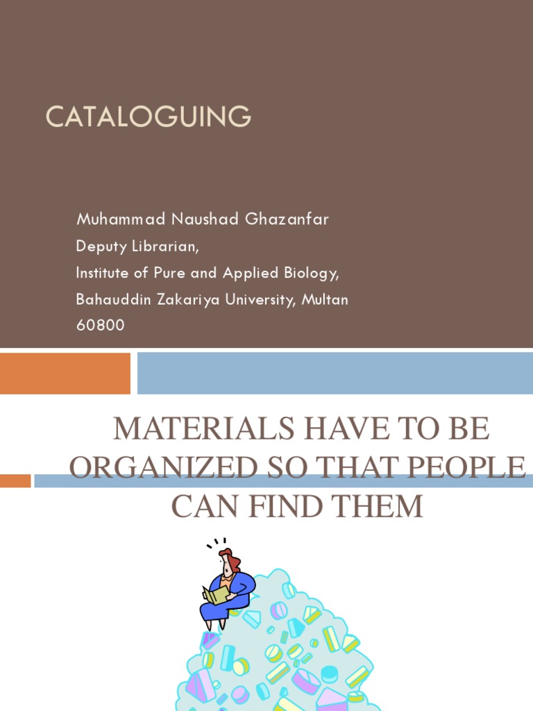Catalogue and Cataloguing | PDF | Cataloging | Library Cataloging And ...