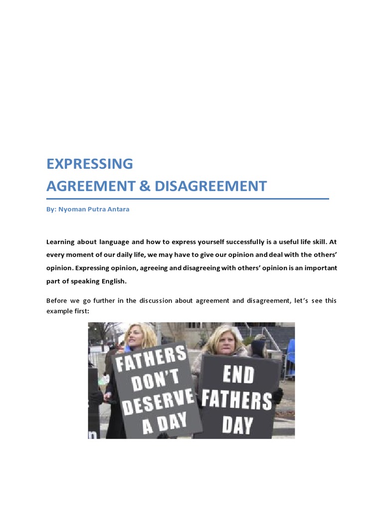 Expressing Agreement and Disagreement | PDF | Consensus Decision Making ...