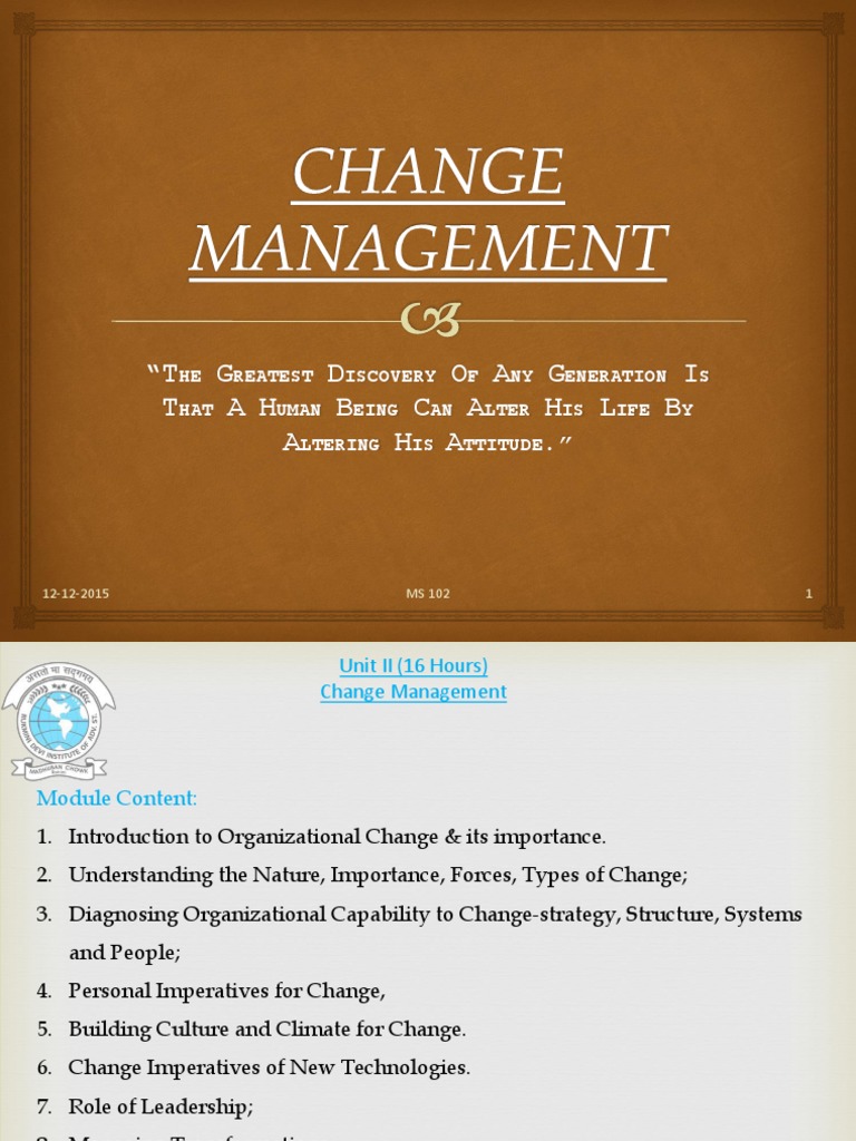 PPT | PDF | Force | Change Management