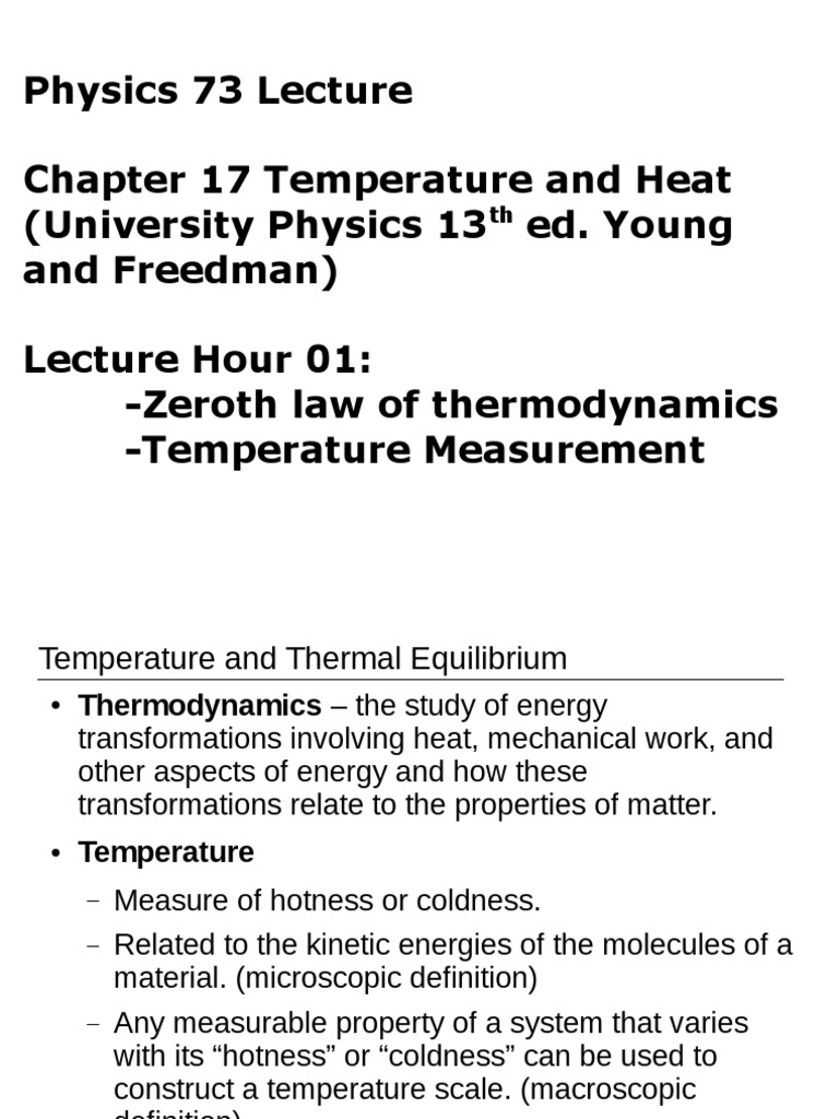 Lecture 01 Temperature Measurement | PDF | Fahrenheit | Celsius