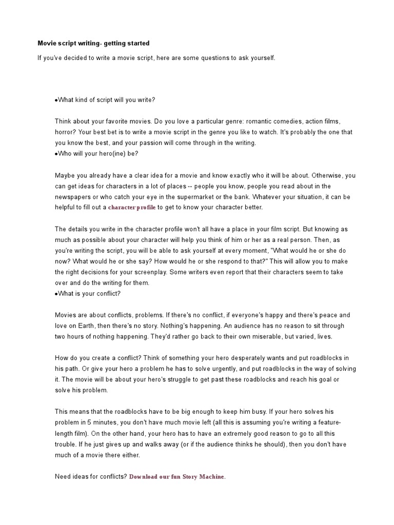 Movie Script | PDF | Screenplay | Hero