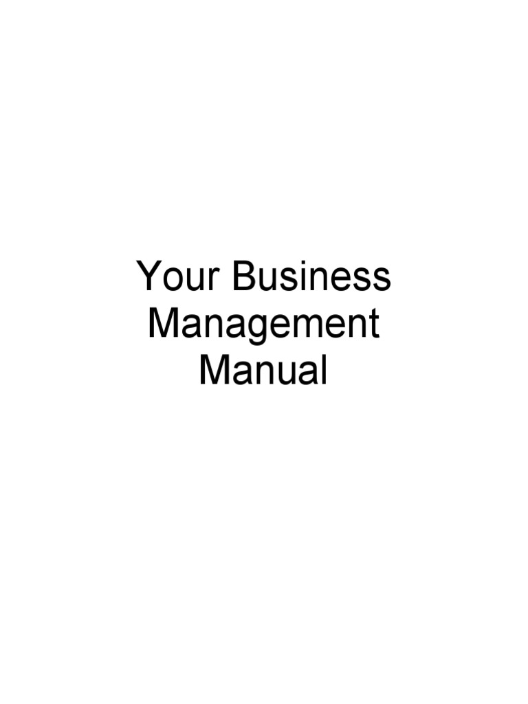 Business Management Manual - 0 | PDF | Goal | Decision Making