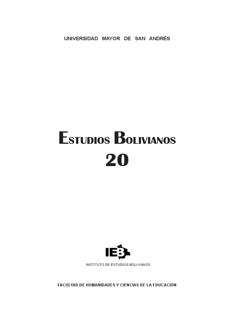 Estudios Bolivianos 20 | PDF | Conocimiento | Interculturalidad
