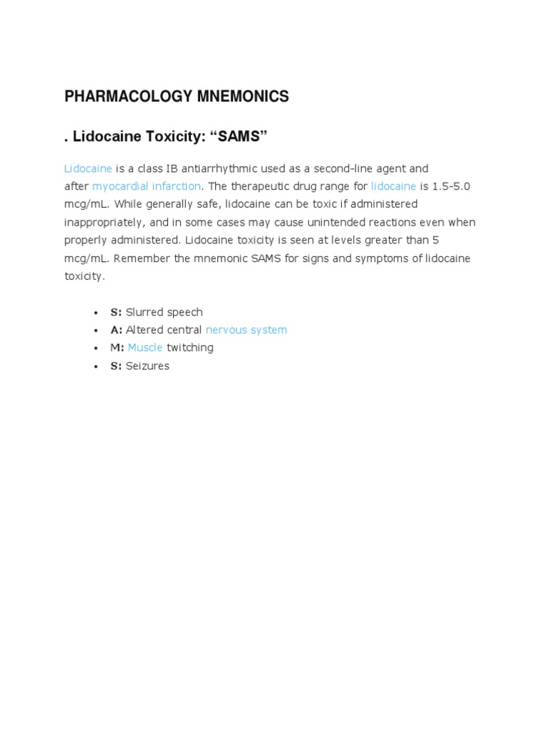 Mnemonics for Pharmacology: Concise Memory Tools for Medication Side ...