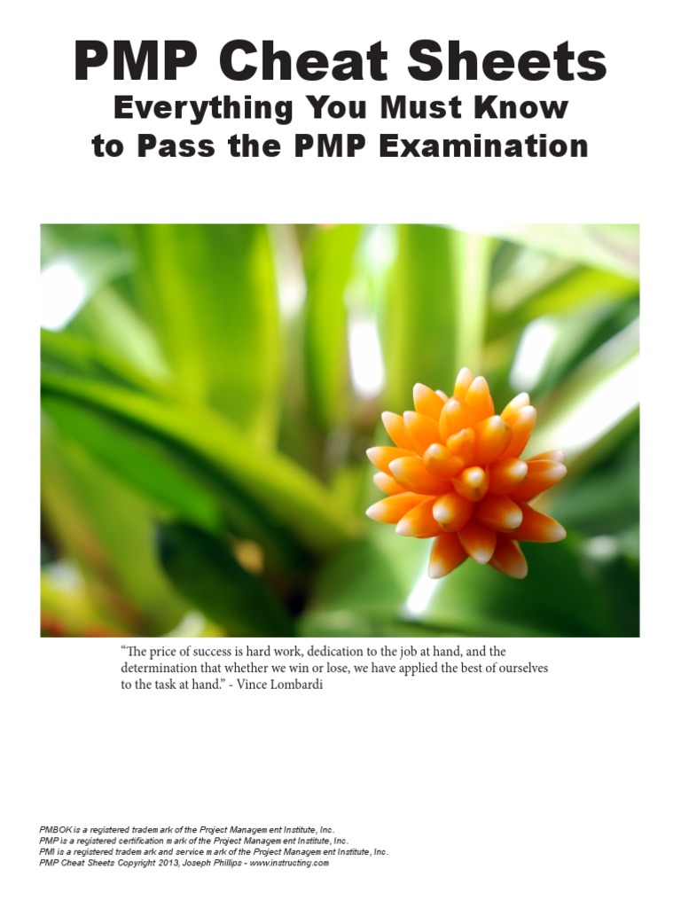 PMP Cheat Sheet | PDF | Project Management Professional | Risk