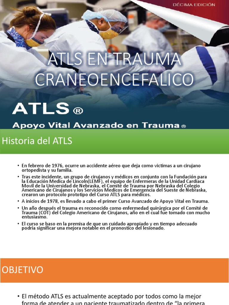 Atls en Trauma Craneoencefalico | PDF | Lesión | Lesión cerebral traumática
