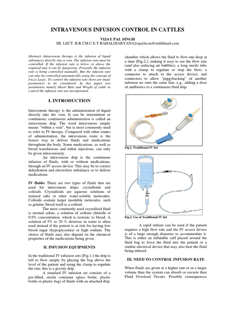 Intravenous Infusion Control PDF | PDF | Intravenous Therapy | Clinical ...
