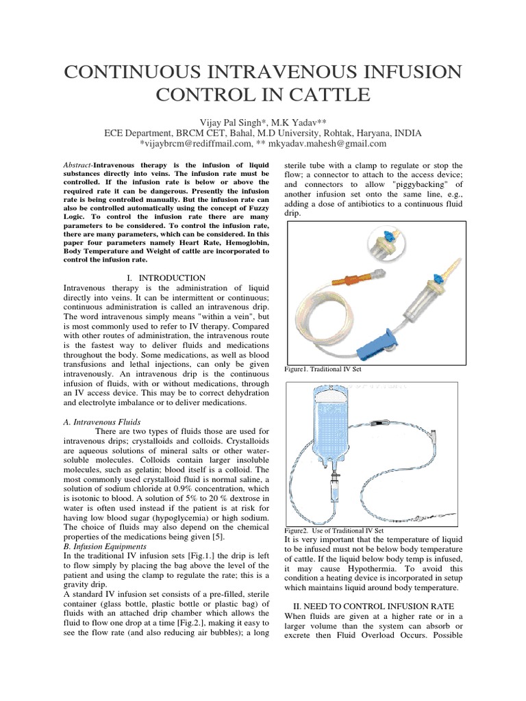 Fuzzy Logic for IV Infusion Control in Cattle | PDF | Intravenous ...