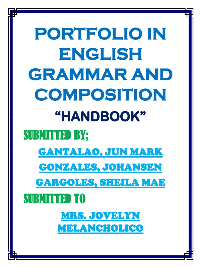 Portfolio in English Grammar and Composition (Part 1) | PDF