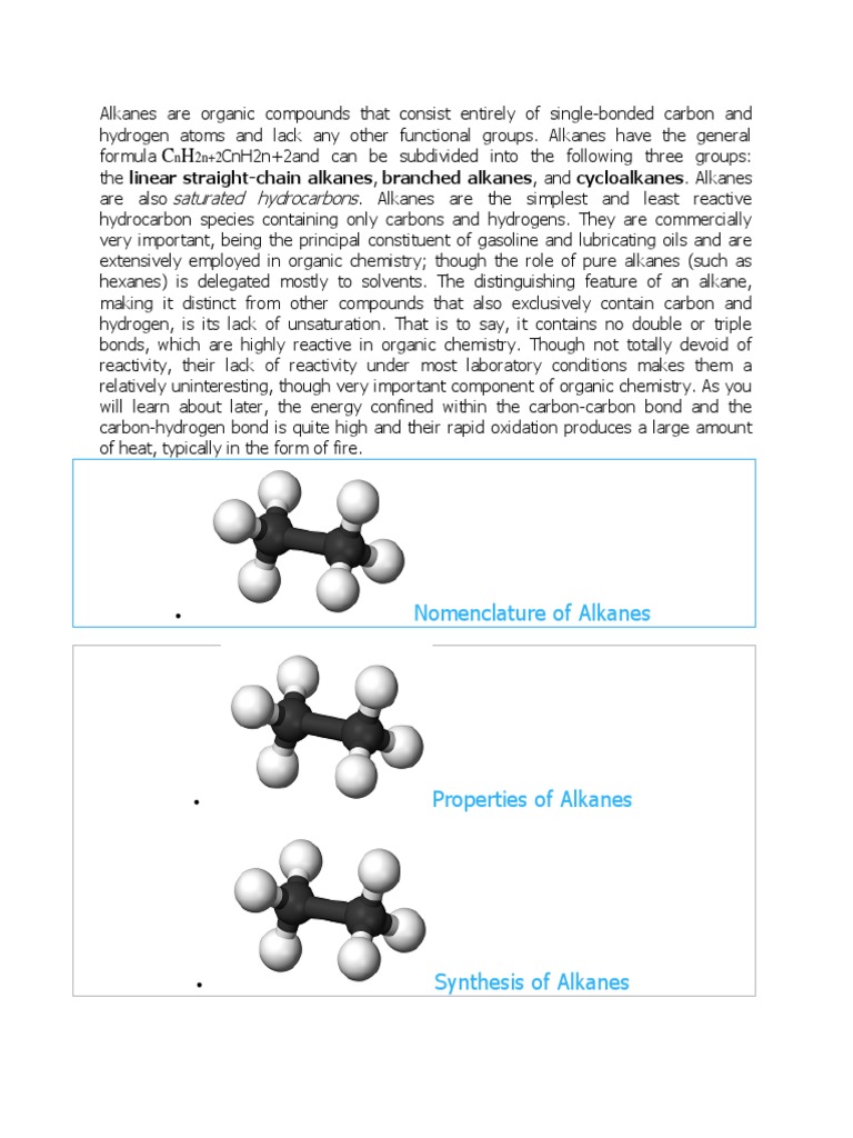 ALKANES.docx | Conformational Isomerism | Alkane