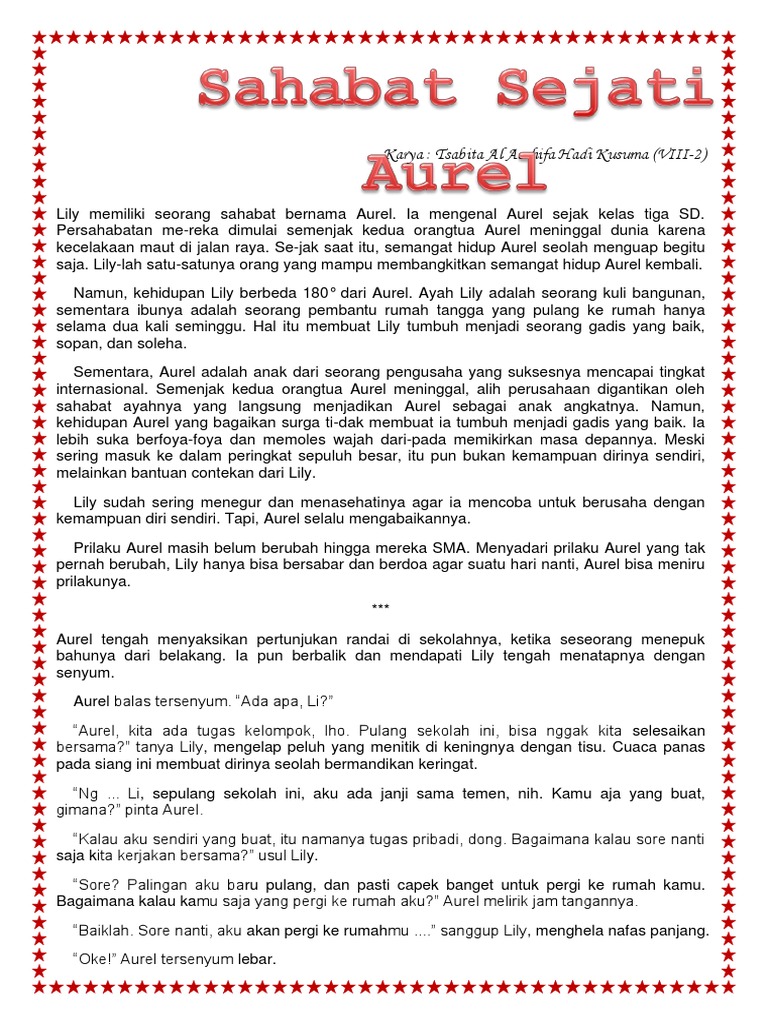 Cerpen "Sahabat Sejati Aurel" by Tsabita Al Asshifa Hadi Kusuma | PDF