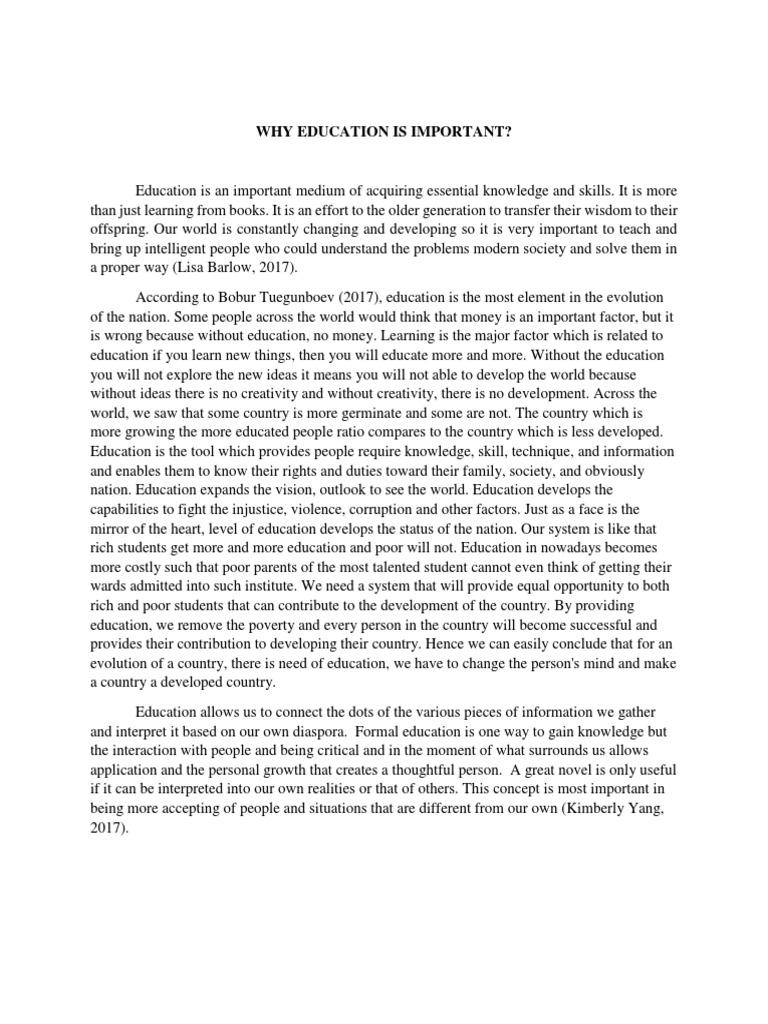 Why Education Is Important? | PDF | Creativity | Learning