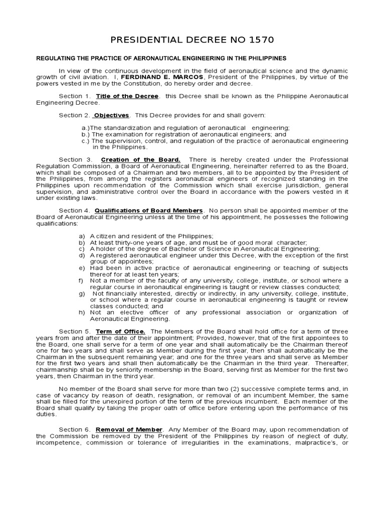 PD 1570 and IRR | PDF | Rotorcraft | Aircraft