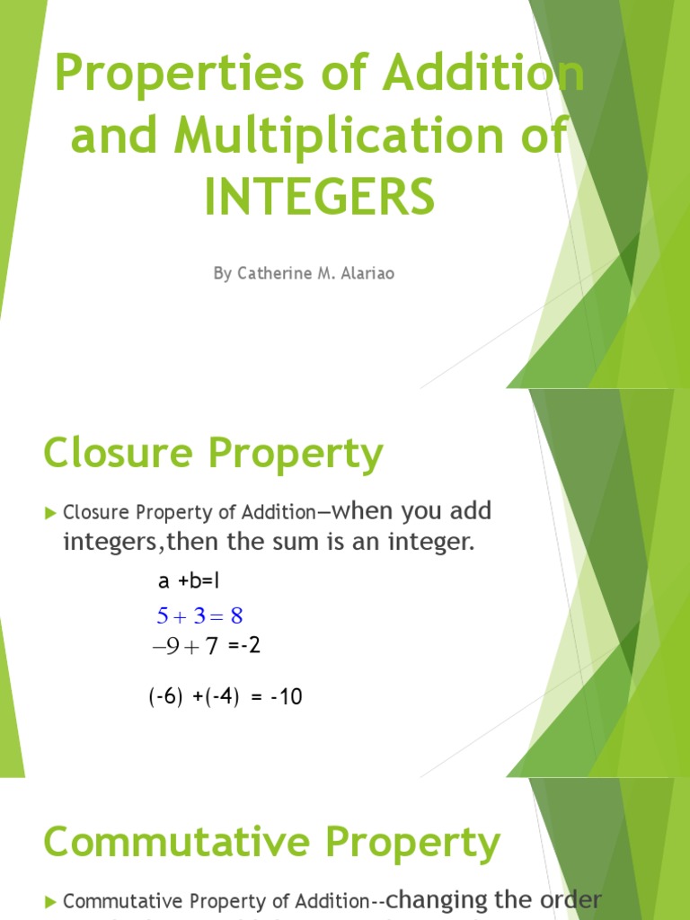 10 Properties of Integers | PDF | Multiplication | Elementary Mathematics