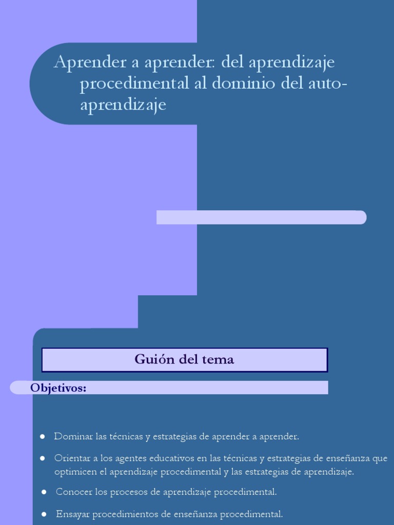 Aprendizaje Procedimental | PDF | Aprendizaje | Planificación