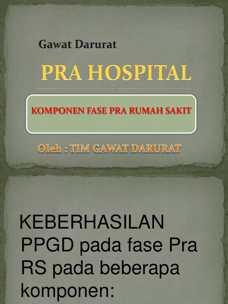 01.KOmponen Pra Hospital | PDF