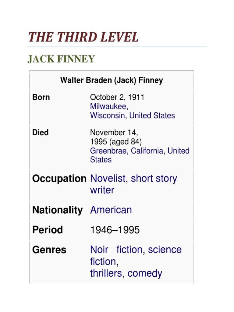 The Third Level | PDF | Dream | Imagination