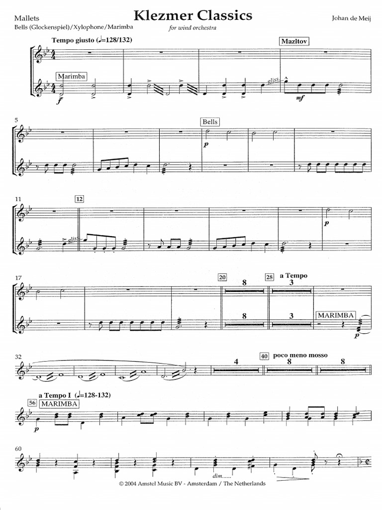 Klezmer Classics de Meij | PDF | Percussion Instruments | Music Production