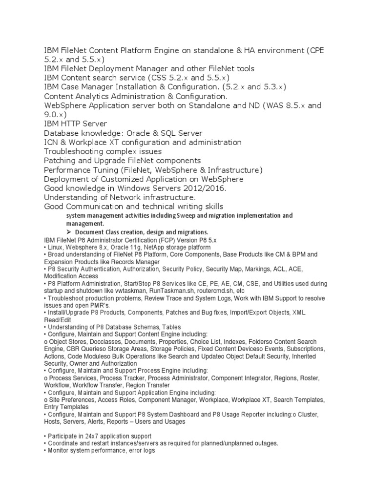 Key Points For FileNet Admin Should Aware of | PDF | Oracle Database ...
