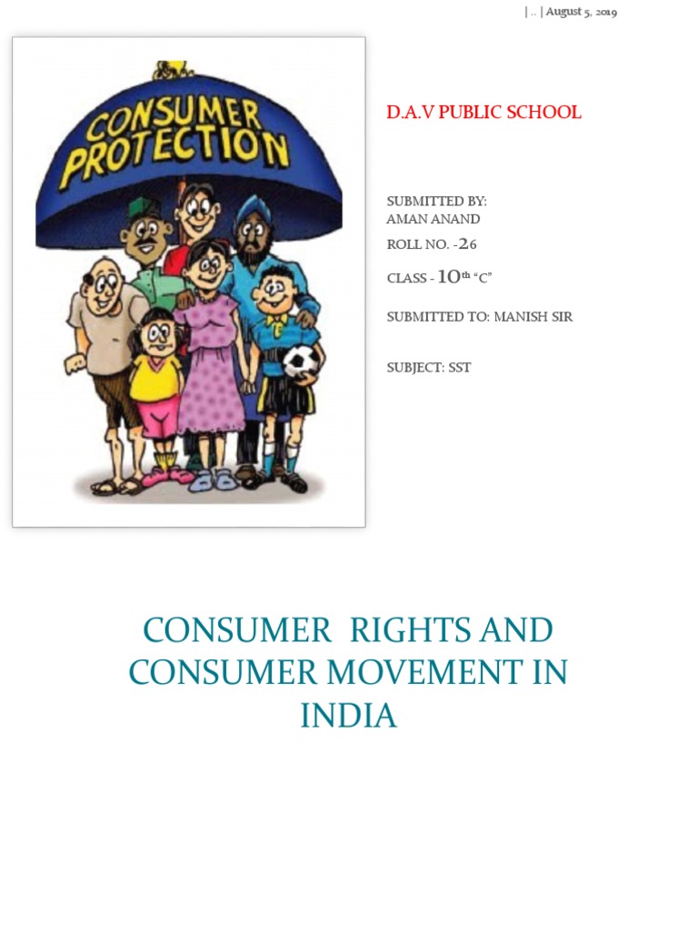 Consumer Rights and Consumer Movement in India: D.A.V Public School | PDF