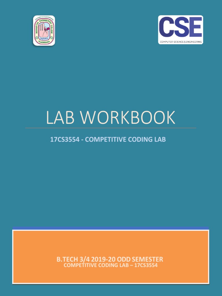 Lab Workbook: 17Cs3554 - Competitive Coding Lab | PDF | C++ | String (Computer Science)