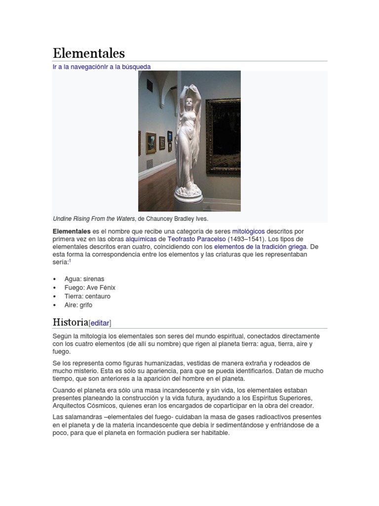 Elementales | PDF | Mitología | Naturaleza