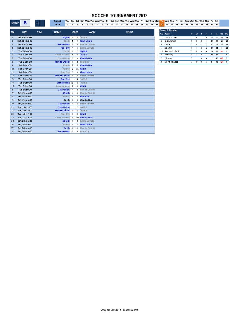 Soccer Tournament Creator Pro With Fixtures Generator V1.98 | PDF ...