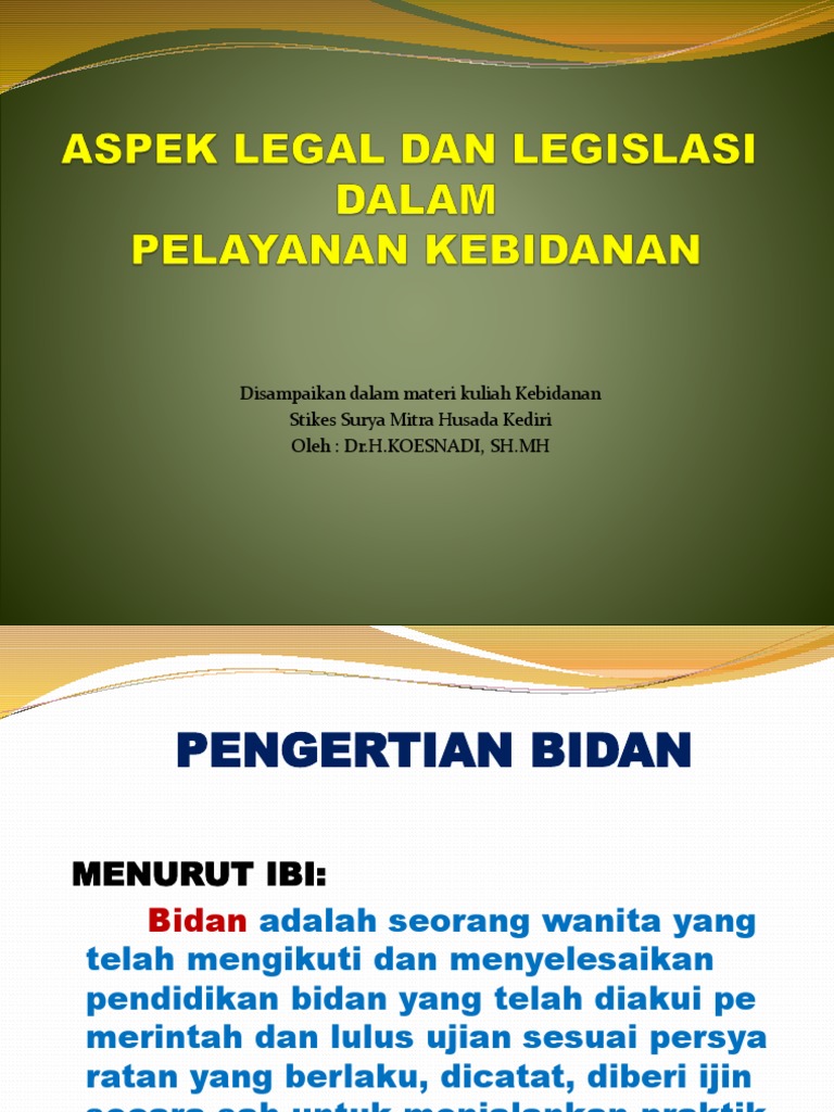 Aspek Legal Dalam Pelayanan Kebidanan | PDF Aspek Legal Dalam Pelayanan Kebidanan | PDF