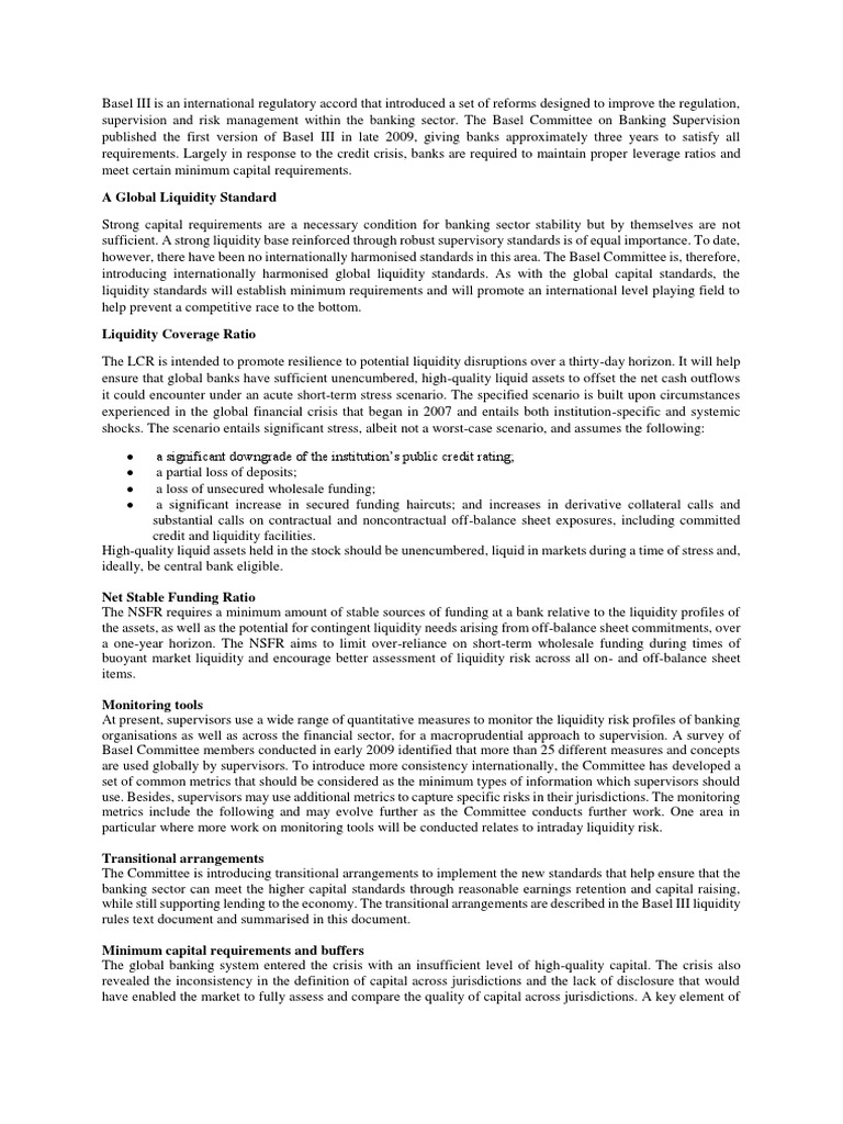 Basel 3 | PDF | Basel Iii | Leverage (Finance)