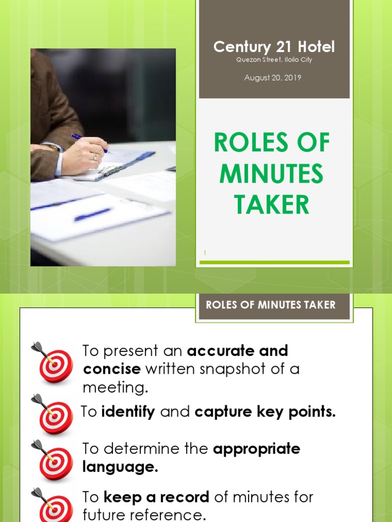 Session 2 Roles of Minutes Taker | PDF