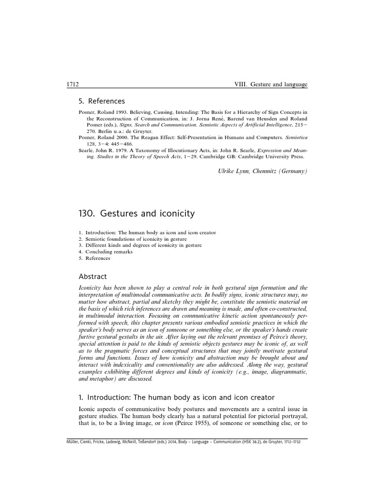 Iconicity in Gesture and Communication | PDF | Gesture | Sign Language