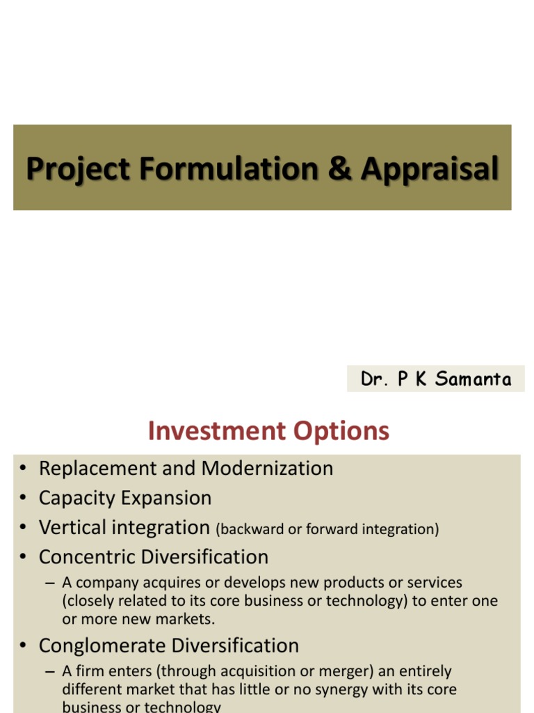 Nicmar - Project Formulation and Appraisal | PDF | Capital Budgeting ...