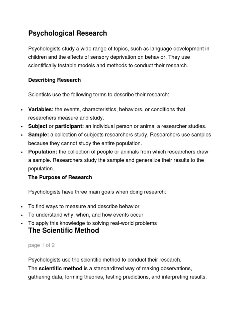 Psychological Research | PDF | Experiment | Correlation And Dependence