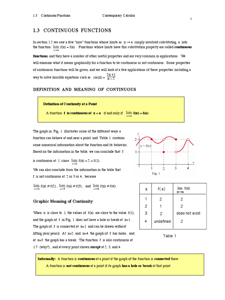 ContinuousFunctions PDF | PDF | Continuous Function | Function (Mathematics)